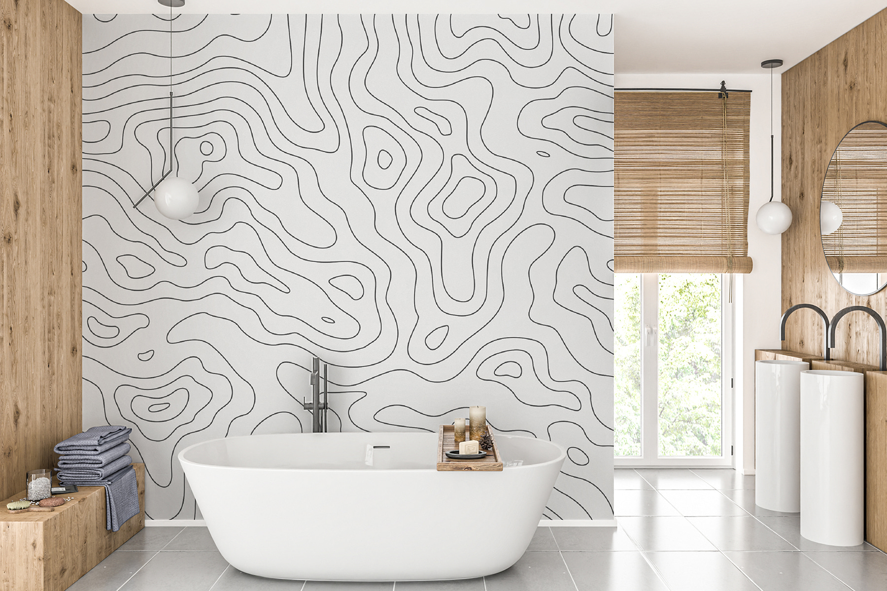 Wall Mural Photo Wallpaper topographic map Nr. u70650 | Uwalls