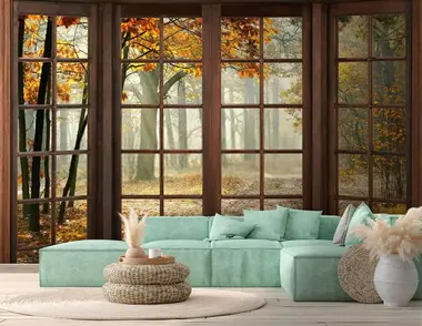 Wall mural Outside the window autumn | Uwalls.com