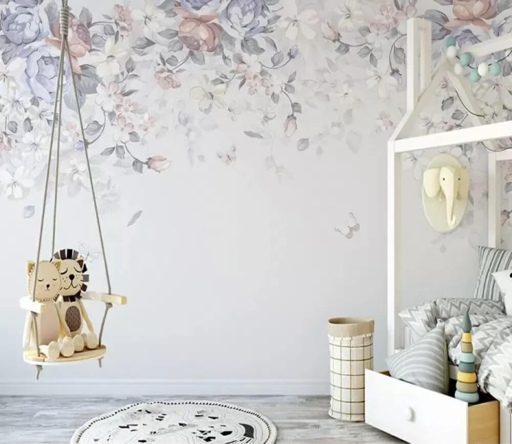 Wall mural Delicate floral pattern | Uwalls.com