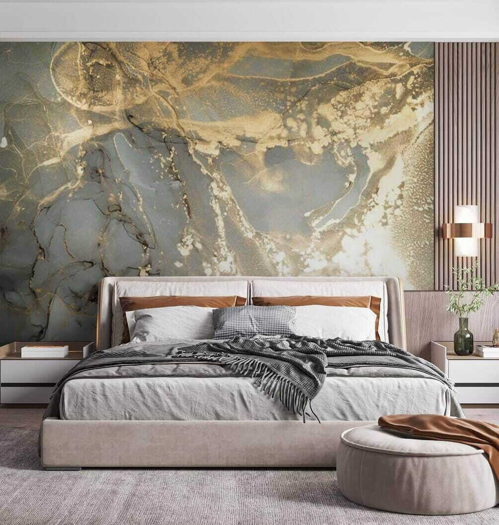 Wall mural Marble in gold | Uwalls.com