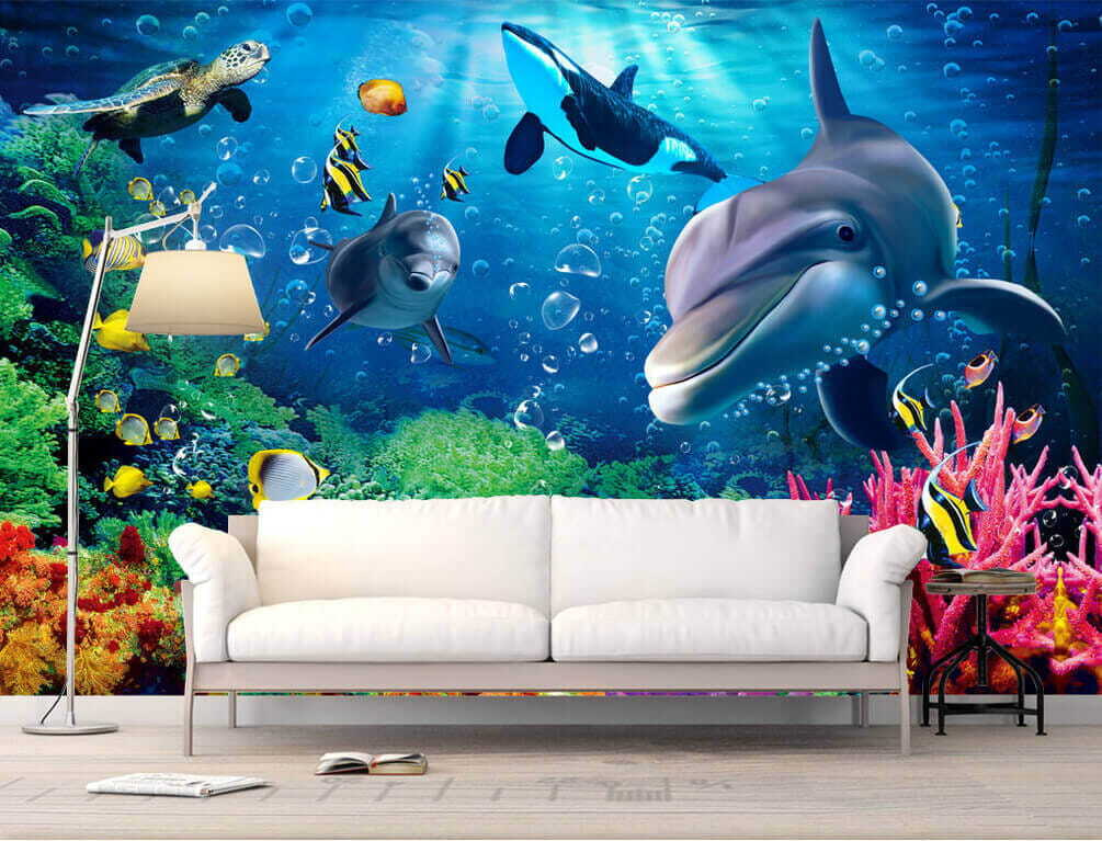 Wall mural Underwater depths of the ocean | Uwalls.com