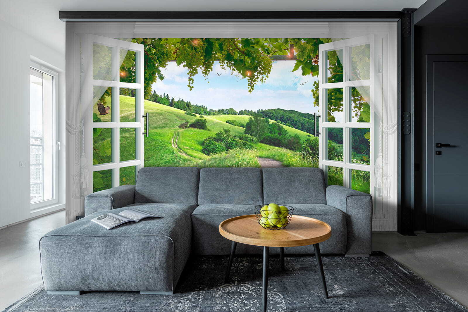 Wall Mural Photo Wallpaper 3D View from the window to the clearing Nr ...