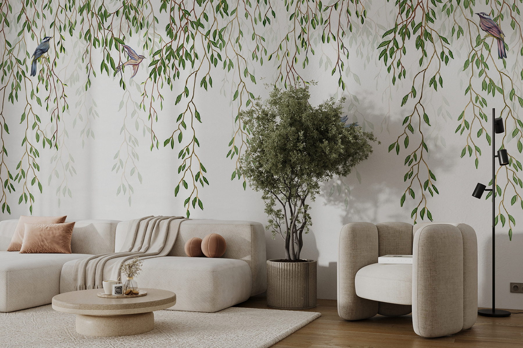 Wall Mural Photo Wallpaper The branches of willow Nr. u28344 | Uwalls