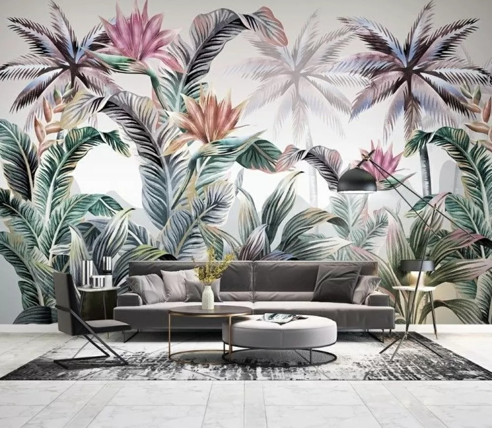 Wall mural Tropical flowers | Uwalls.com
