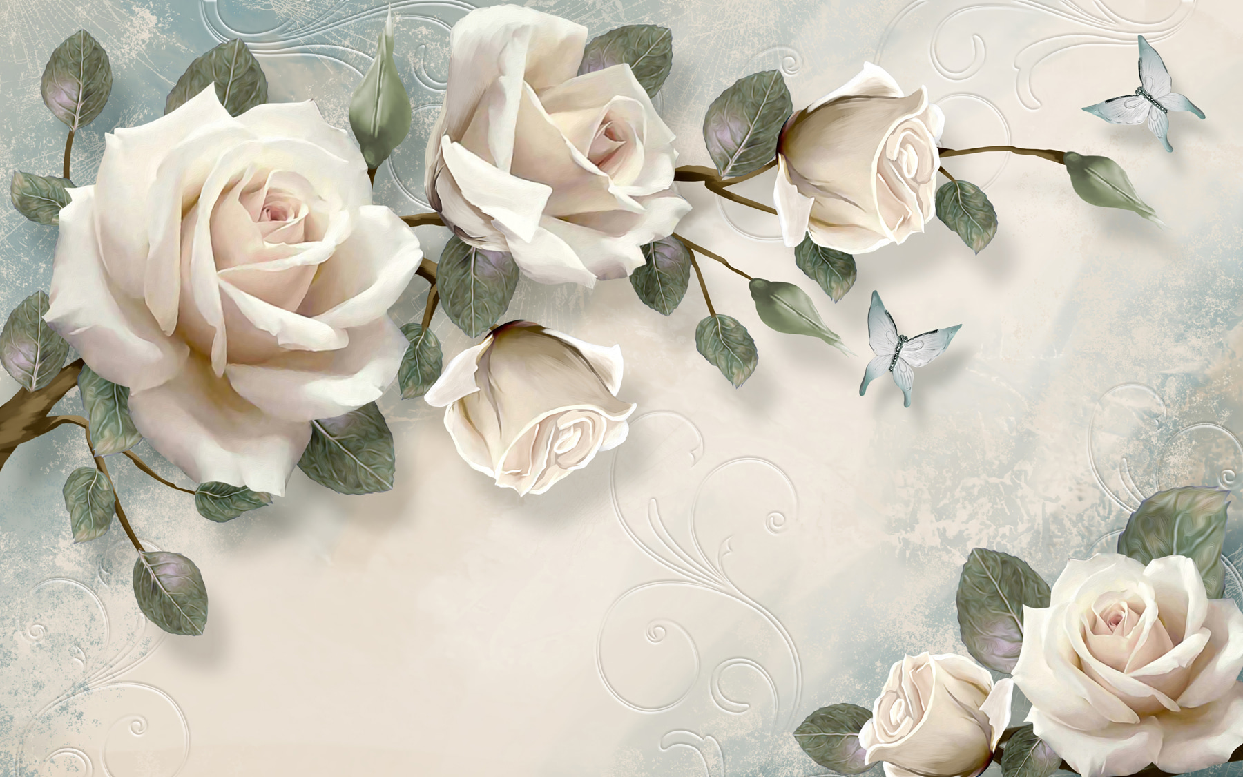 Cream Roses Background