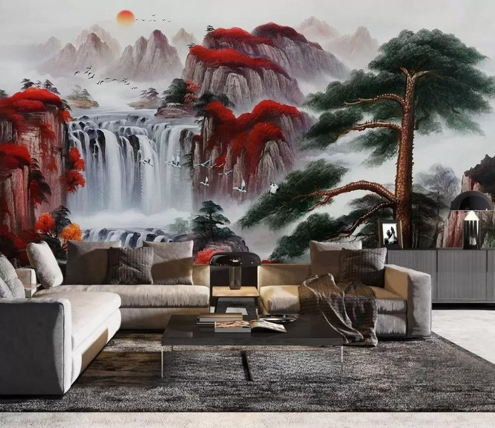 Wall Mural Photo Wallpaper Japanese style waterfall Nr. u36222 | Uwalls