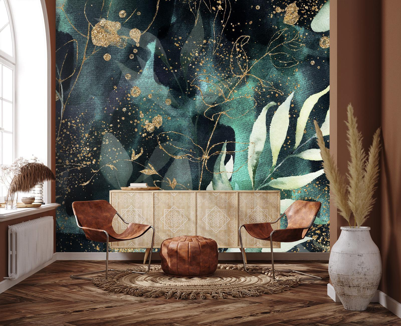 Wall mural Emerald elements | Uwalls.com
