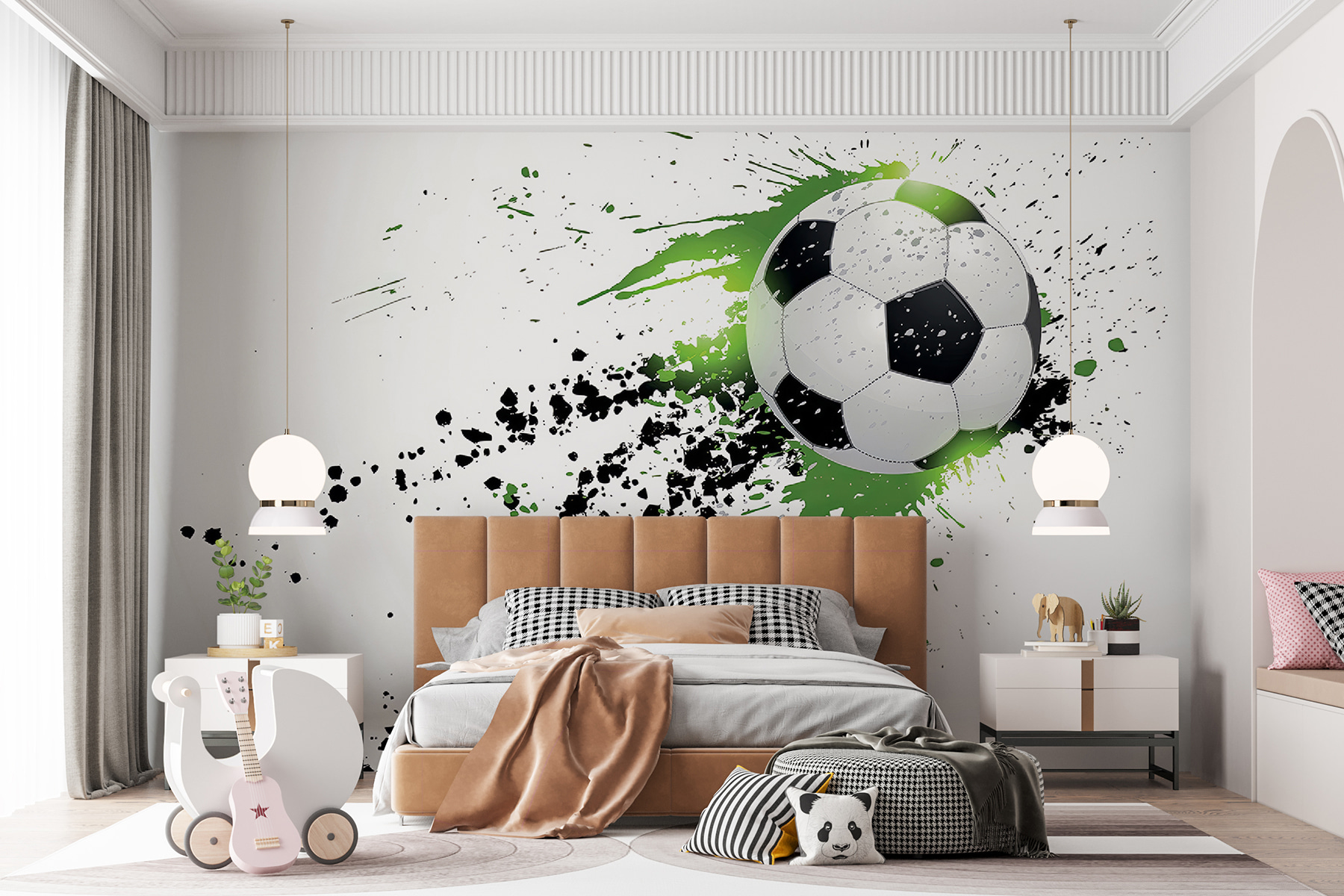 Wall Mural Photo Wallpaper Soccer ball leaving green spots Nr. u57431 ...