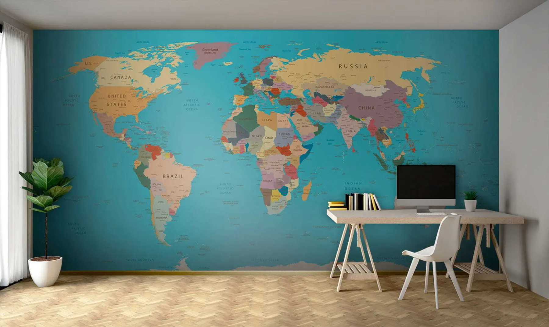 World Maps Wall mural in Canada buy online in the Uwalls store