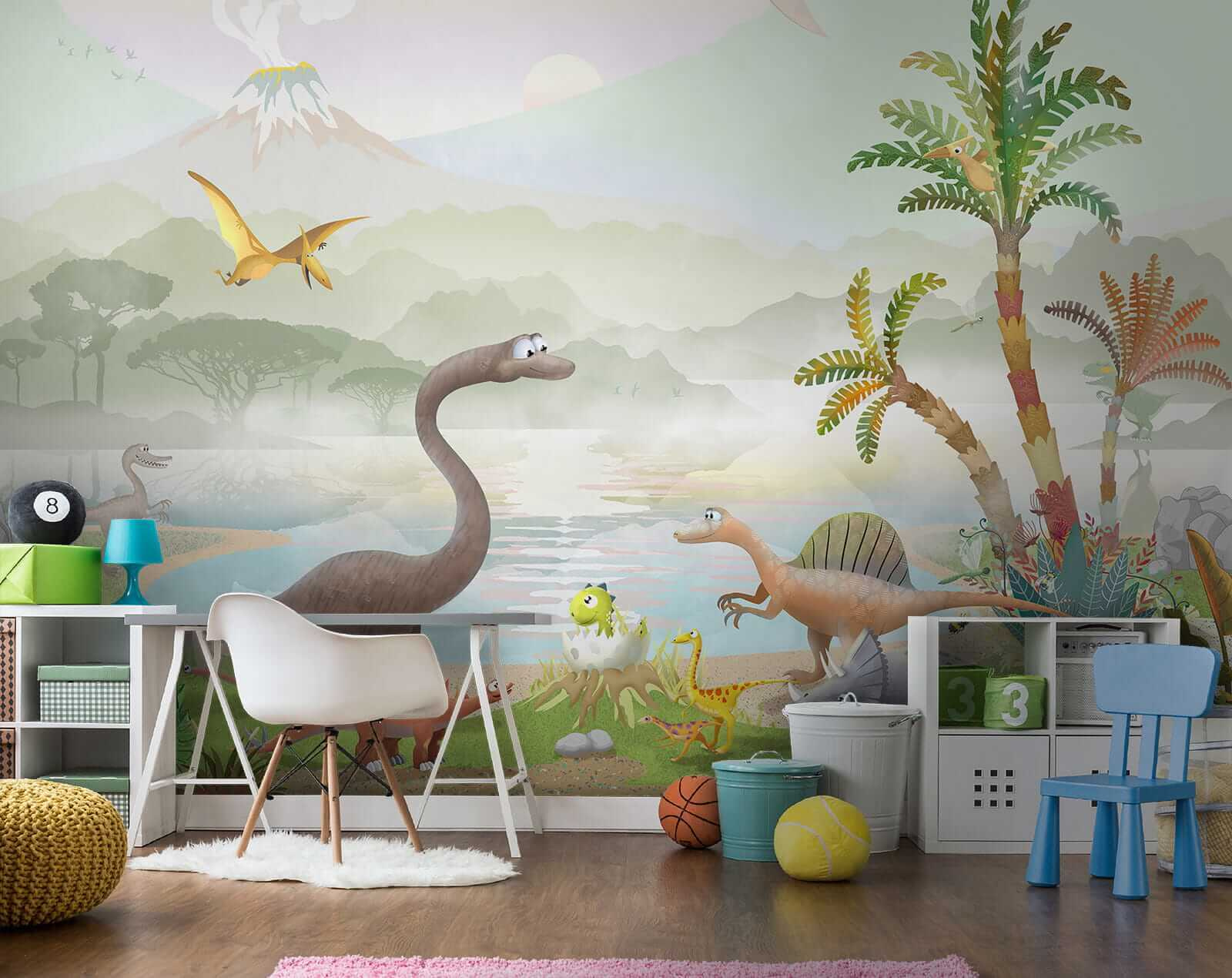 Wall mural Cartoon dinosaurs | Uwalls.com