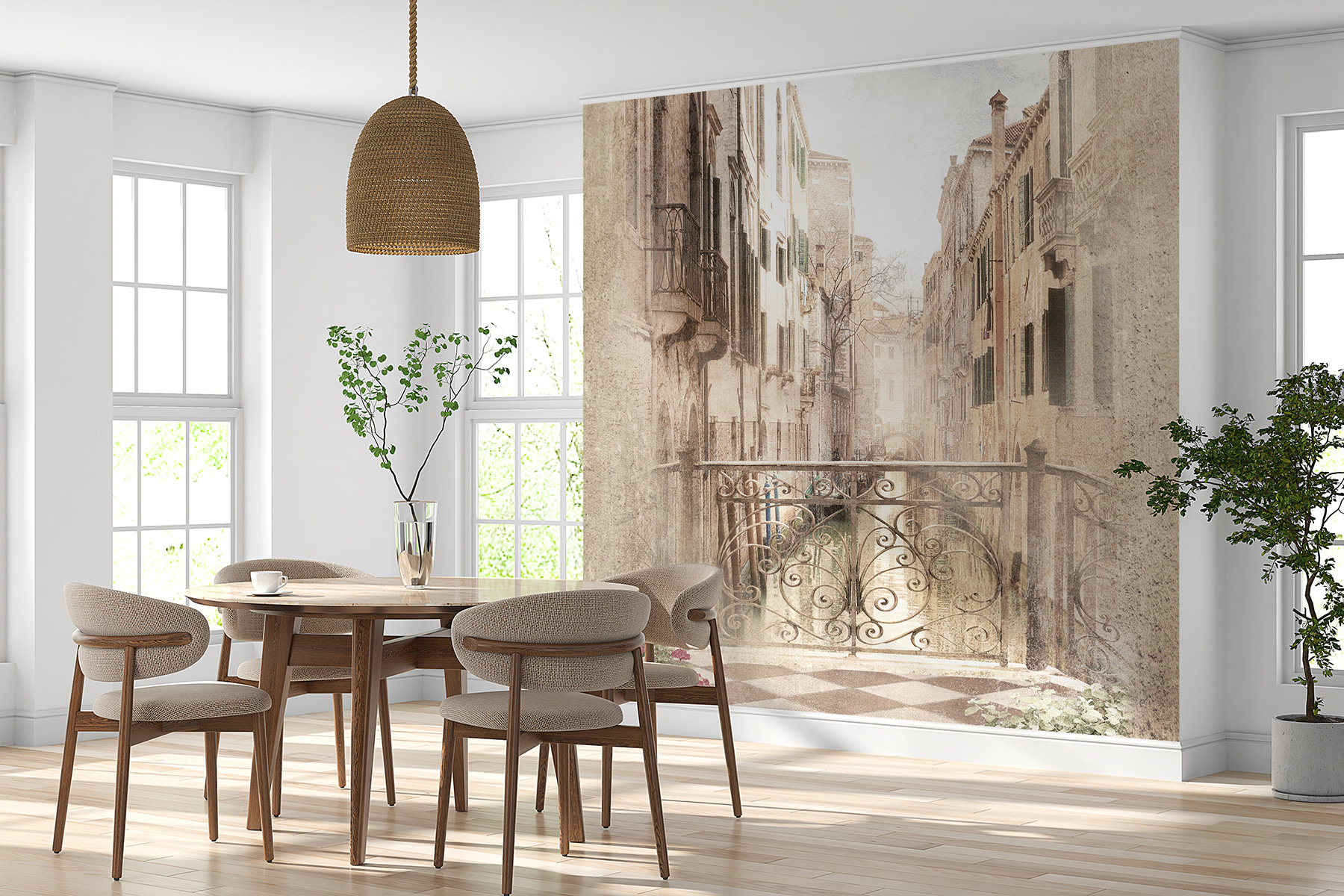 Wall Mural Photo Wallpaper Cloud, building and plant Nr. u60320 | Uwalls