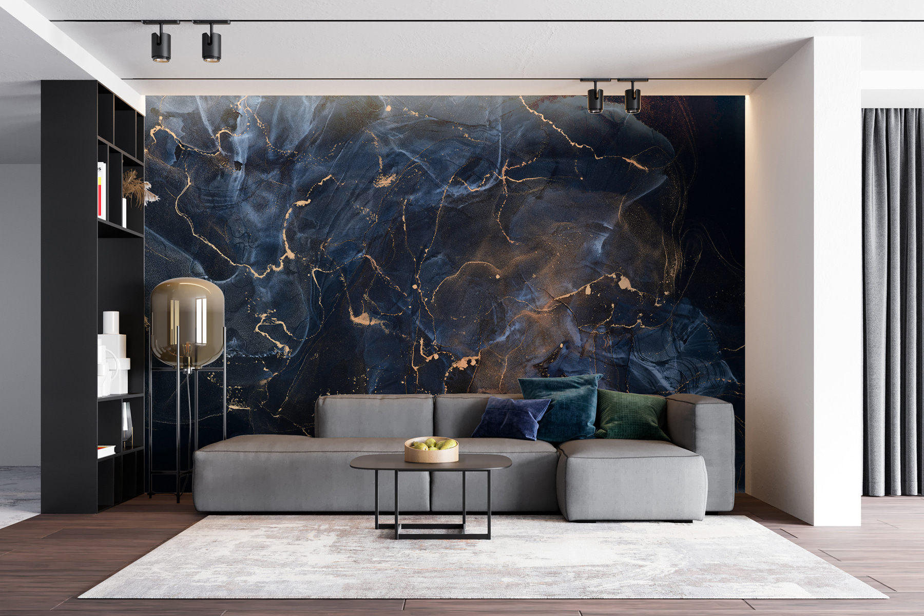 Wall Mural Photo Wallpaper luxury blue marble with streaks Nr. u71440 ...