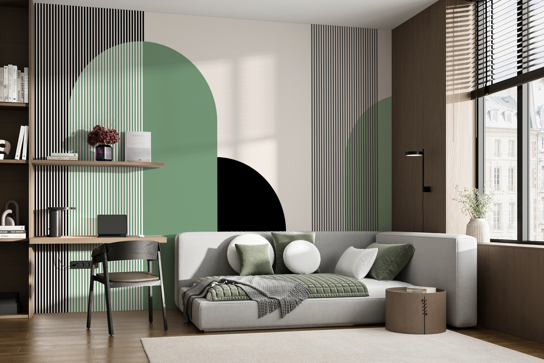 Wall mural Abstraction with lines | Uwalls.com