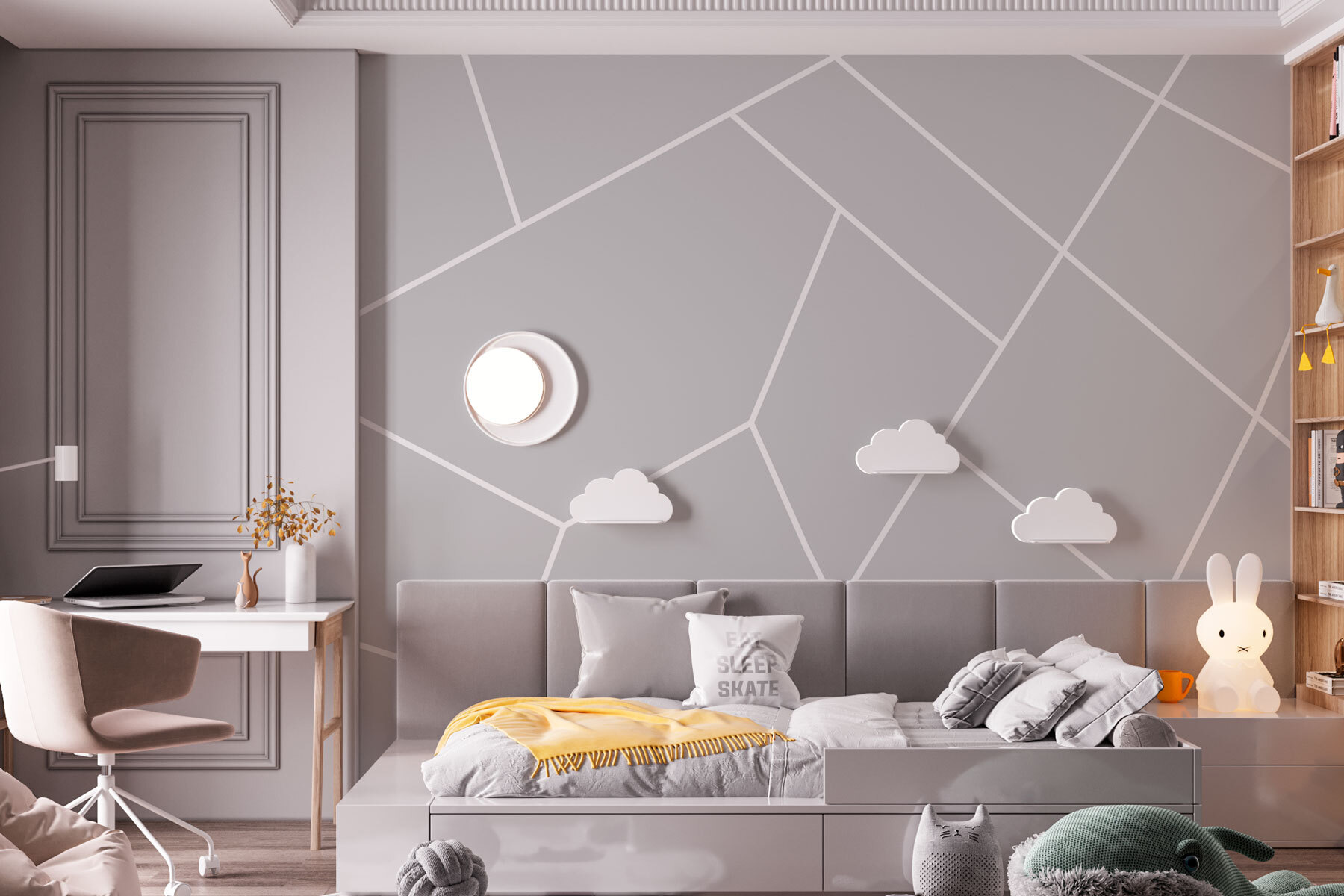Wall mural Geometric shapes web triangles | Uwalls.com