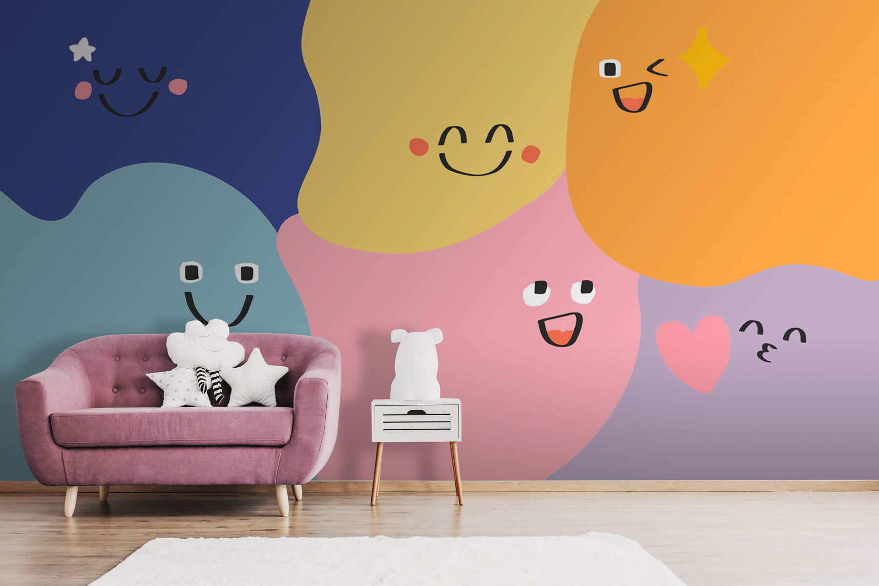Wall Mural Photo Wallpaper Funny emoticons blots Nr. w08302v1 | Uwalls