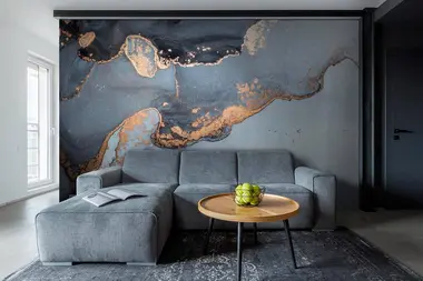 Wall mural Grey-gold marble | Uwalls.com