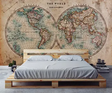 Wall mural World, map e atlas | Uwalls.com