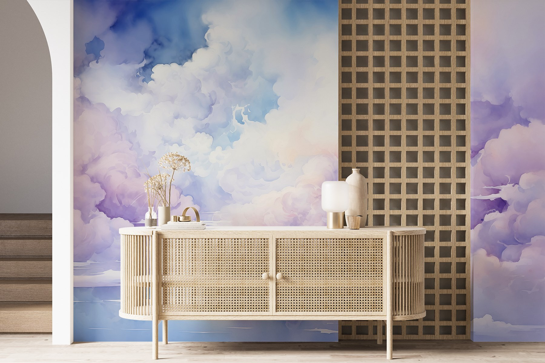 Murales Cielo con nubes acuarela nr. w02043 - Uwalls