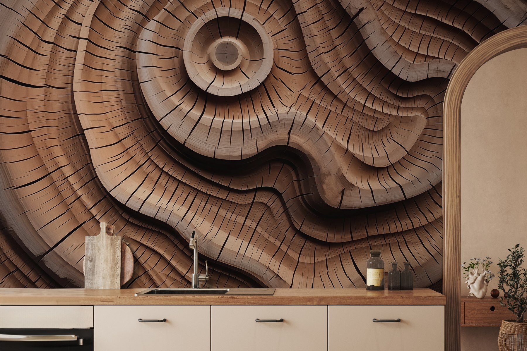 Wall Mural Photo Wallpaper Abstract pattern with imitation of wood grain Nr. w02232 | Uwalls