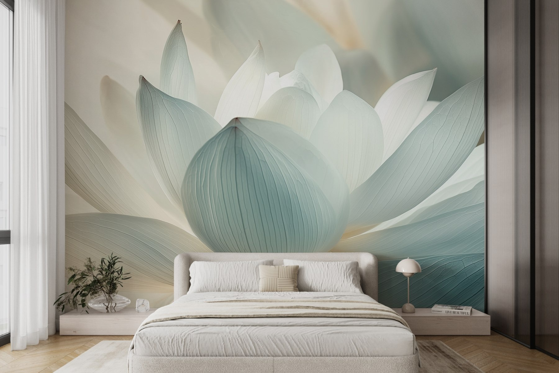 Wall Mural Photo Wallpaper Elegant lotus in delicate shades Nr. w08487 ...