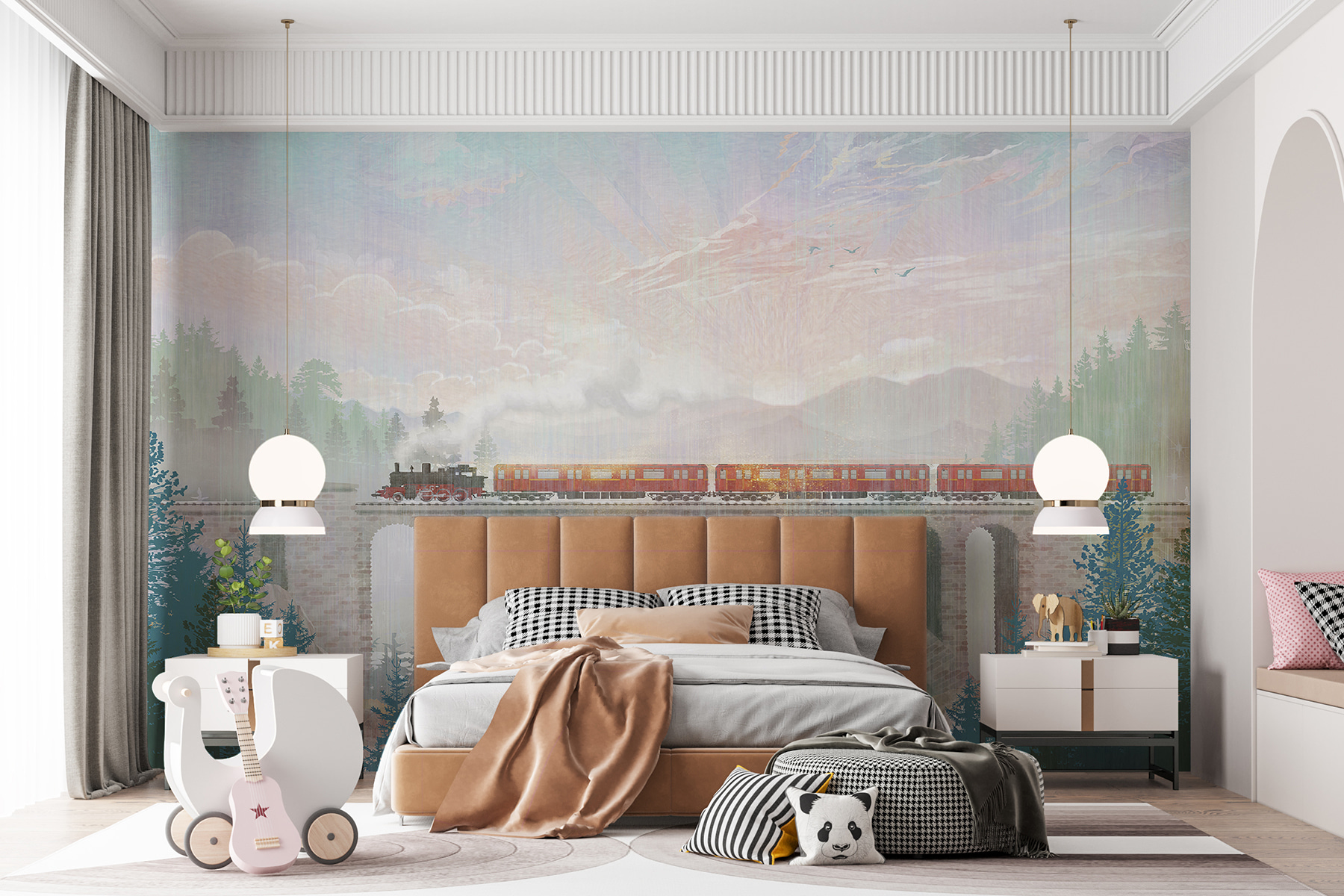 Wall Mural Photo Wallpaper Train, art paint e paint Nr. u64350 | Uwalls