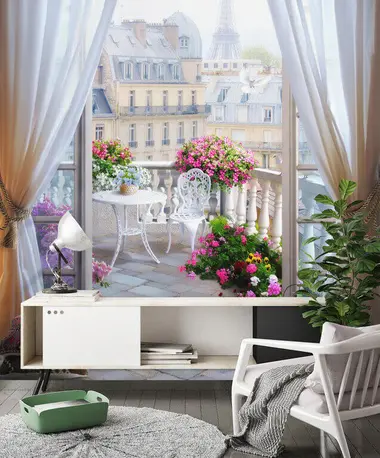 Wall mural Paris, view from the window | Uwalls.com