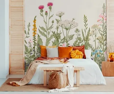 Wall mural Boho style plants | Uwalls.com