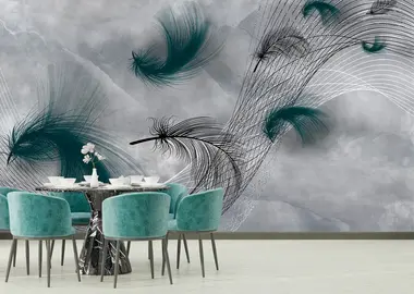 Wall mural Feathers in the wind | Uwalls.com