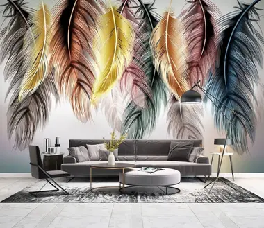 Wall mural Feather, animal product e eyelash | Uwalls.com