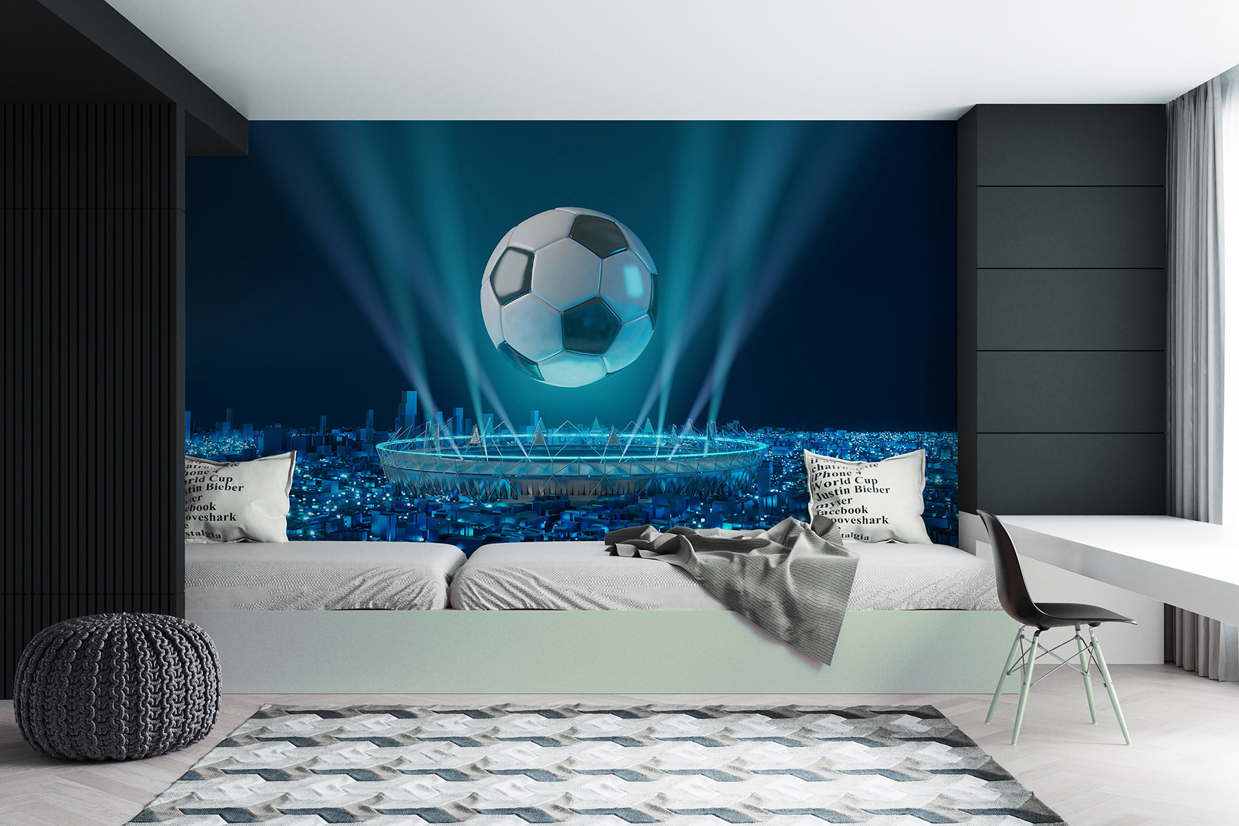Wall Mural Photo Wallpaper Ball against the background of the stadium ...