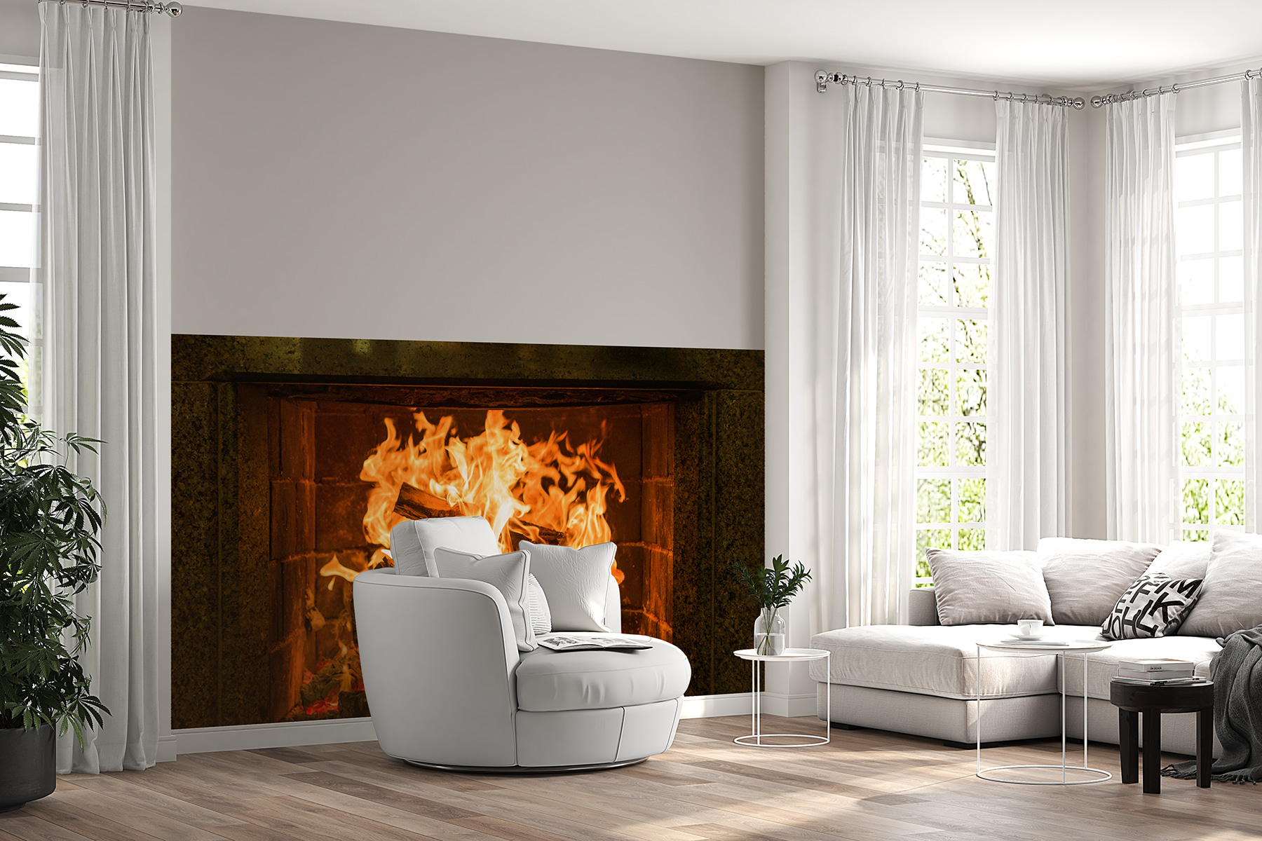 Wall mural Granite fireplace | Uwalls.com