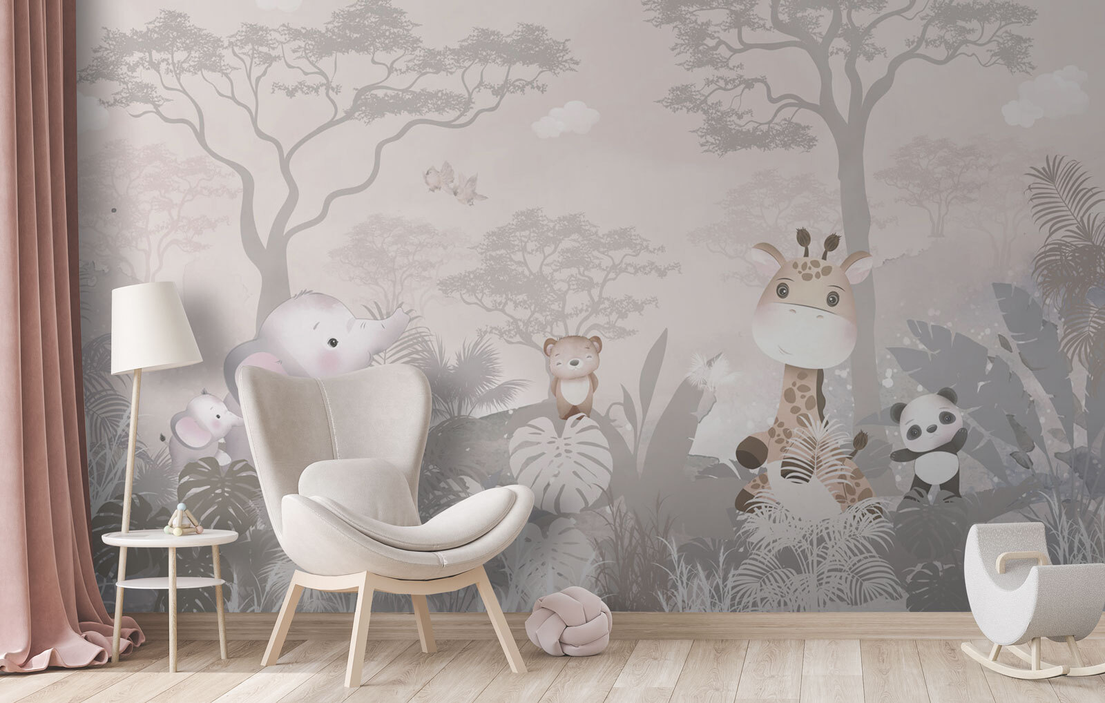 Wall mural Cute little animals in the savana | Uwalls.com