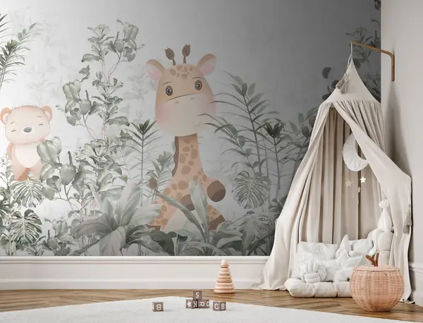Wall Mural Photo Wallpaper Cute animals among trees Nr. u78591 | Uwalls.com