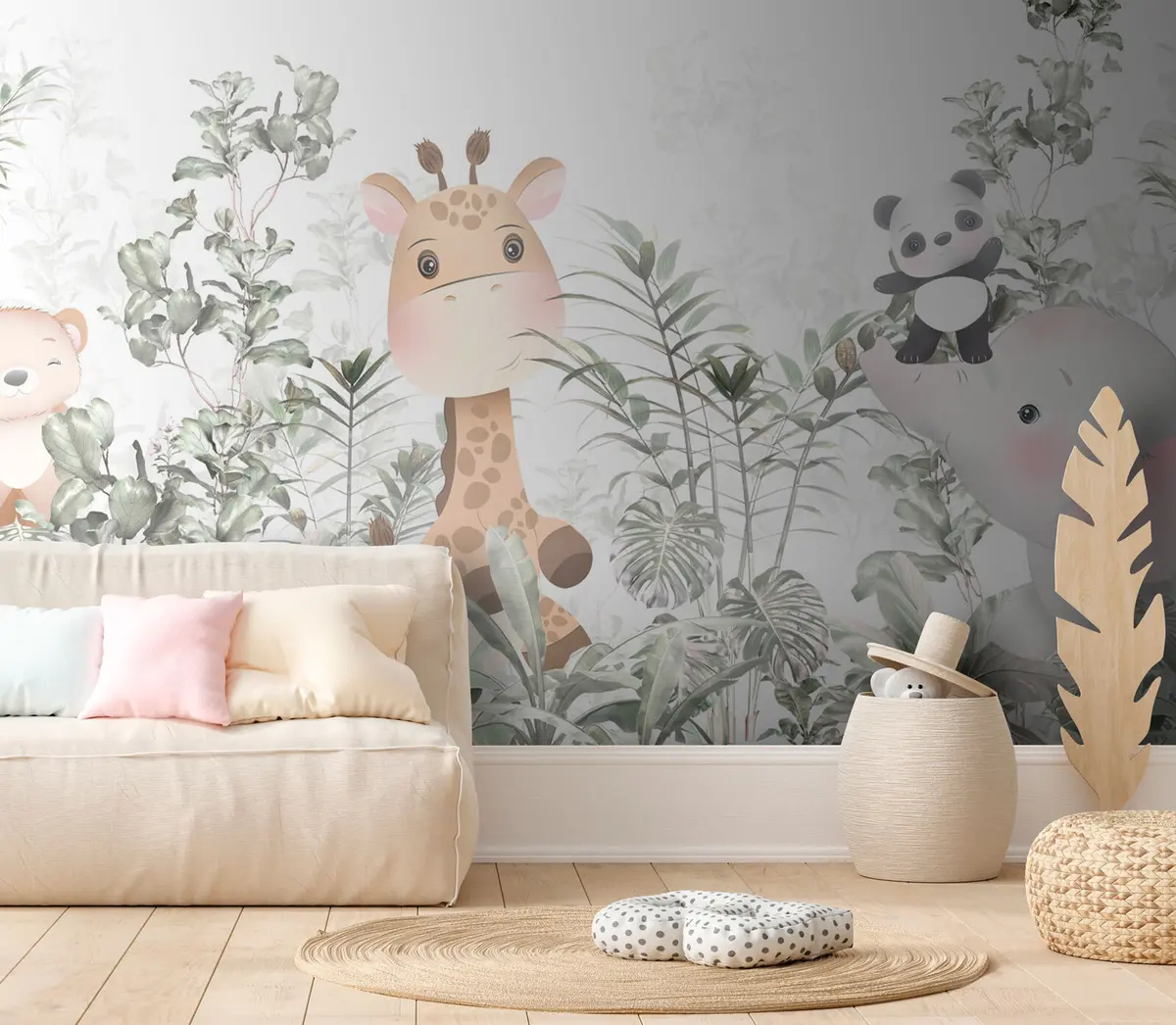 Wall Mural Photo Wallpaper Cute animals among trees Nr. u78591 | Uwalls.com