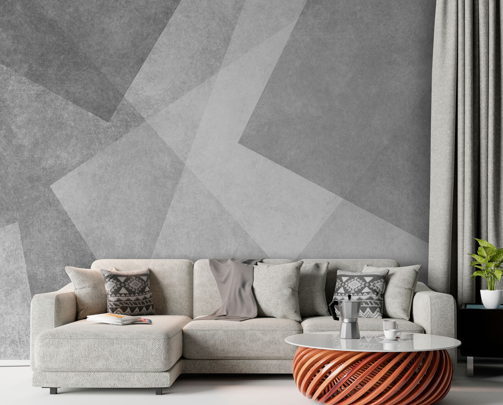 Wall Mural Photo Wallpaper Geometric abstraction of gray Nr. u74057 ...