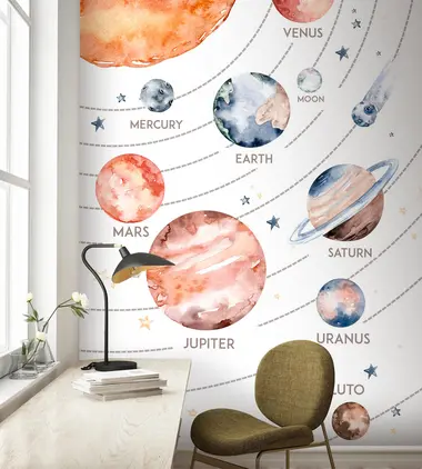 Wall mural Planets of the solar system | Uwalls.com