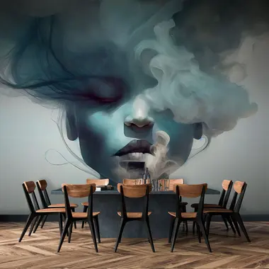 Wall Mural Photo Wallpaper 3D Woman from smoke and fog Nr. u74762 ...