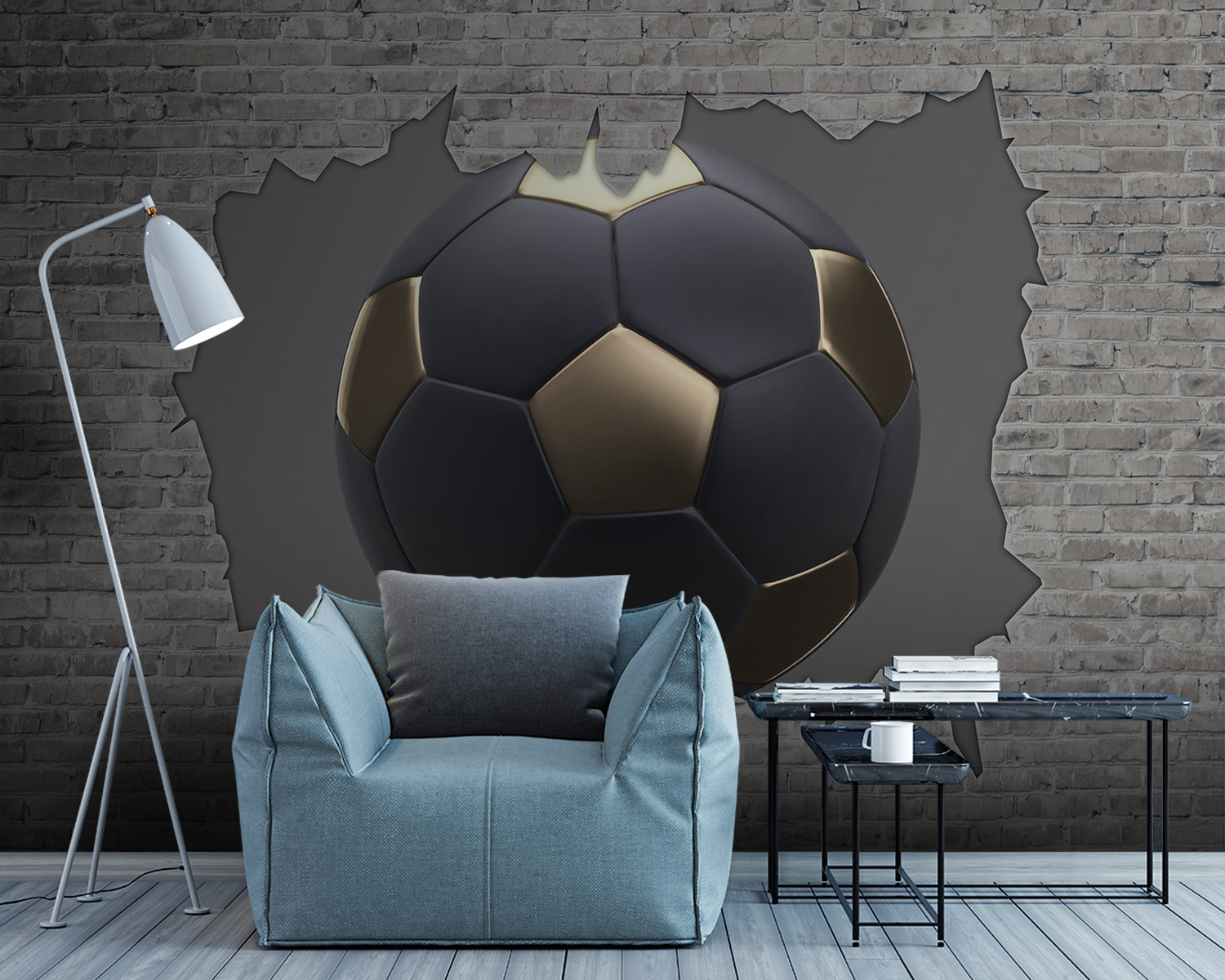 Wall Mural Photo Wallpaper Football ball against the background of a ...