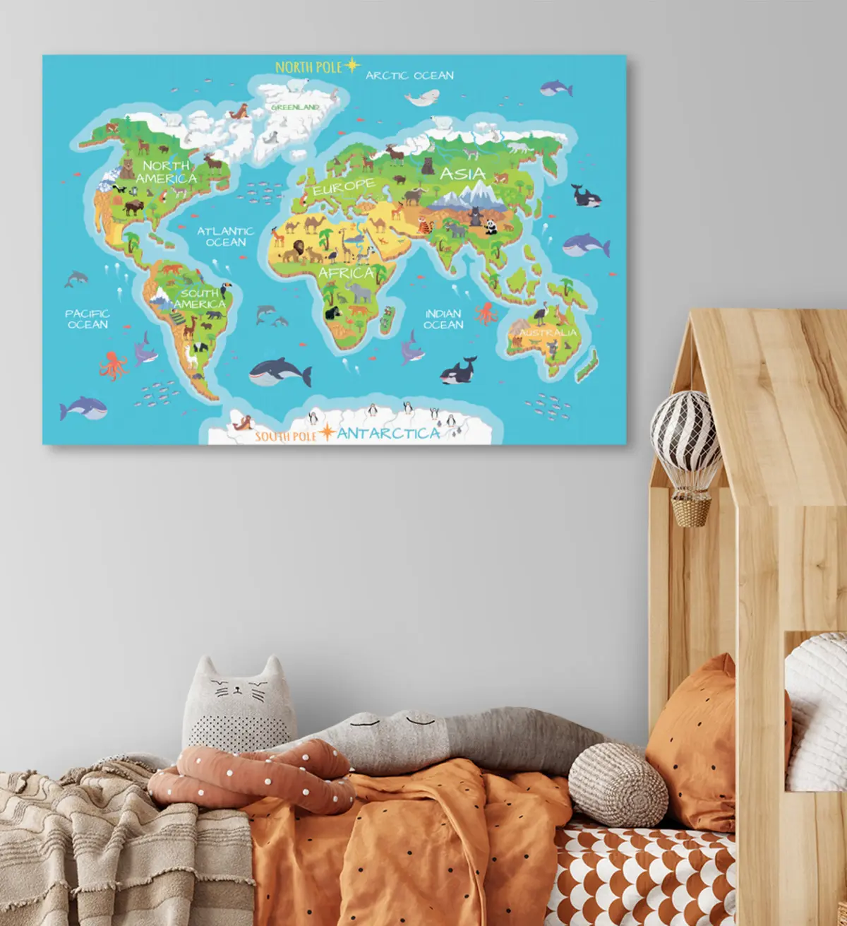 Wall mural Ecoregion, world and map | Uwalls.com