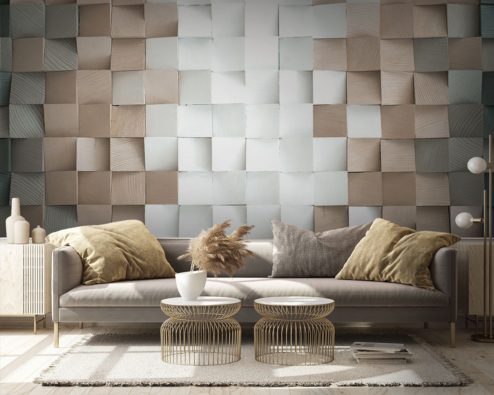 Wall Mural Photo Wallpaper Wooden cubes Nr. u75833 | Uwalls