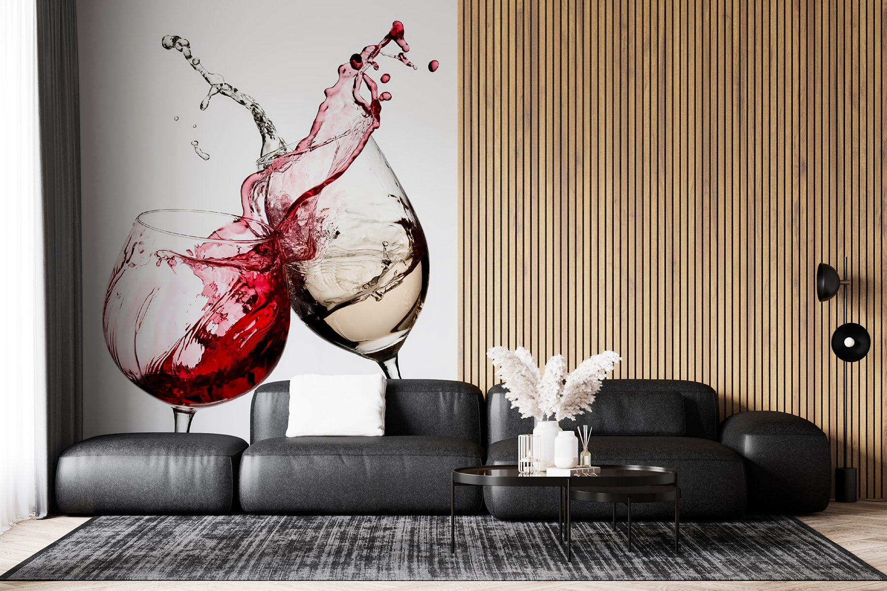 Wall Mural Photo Wallpaper White and red wine in glasses Nr. u75563 ...