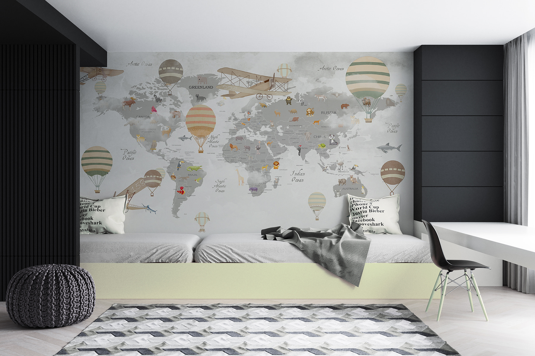 Wall Mural Peel and Stick Wallpaper World map Nr. u95040 | Uwalls