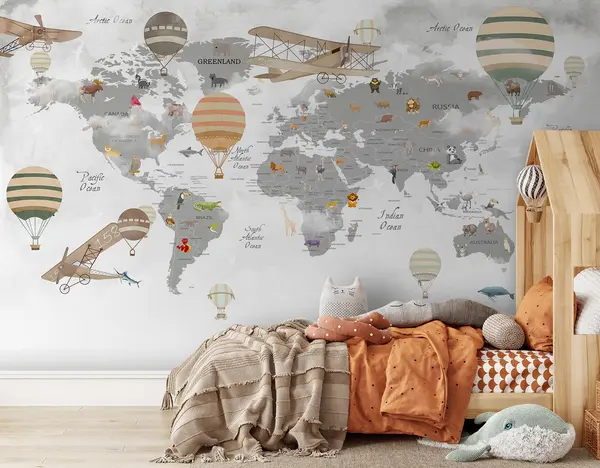 Wall Mural Photo Wallpaper World map Nr. u95040 | Uwalls