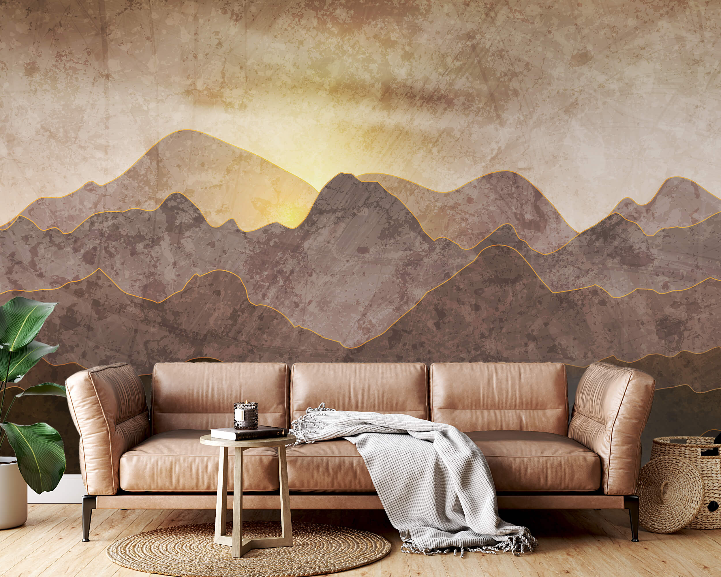 Wall Mural Photo Wallpaper Landscape with mountain peaks Nr. u94314 ...