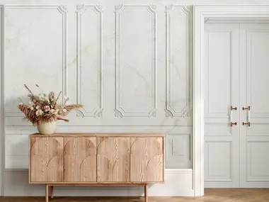 Wall mural Classic marble wall with panels | Uwalls.com