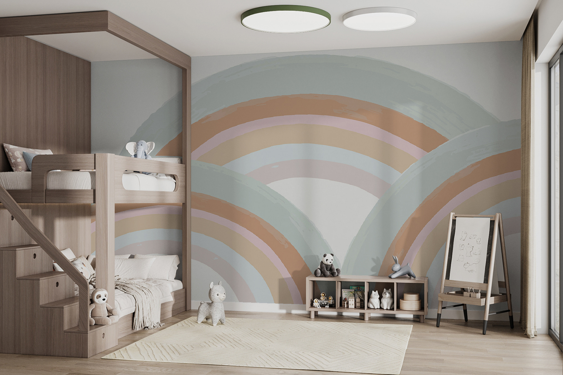 Wall Mural Photo Wallpaper Painted pastel rainbow Nr. u96757 | Uwalls
