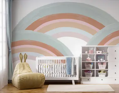 Wall mural Painted pastel rainbow | Uwalls.com