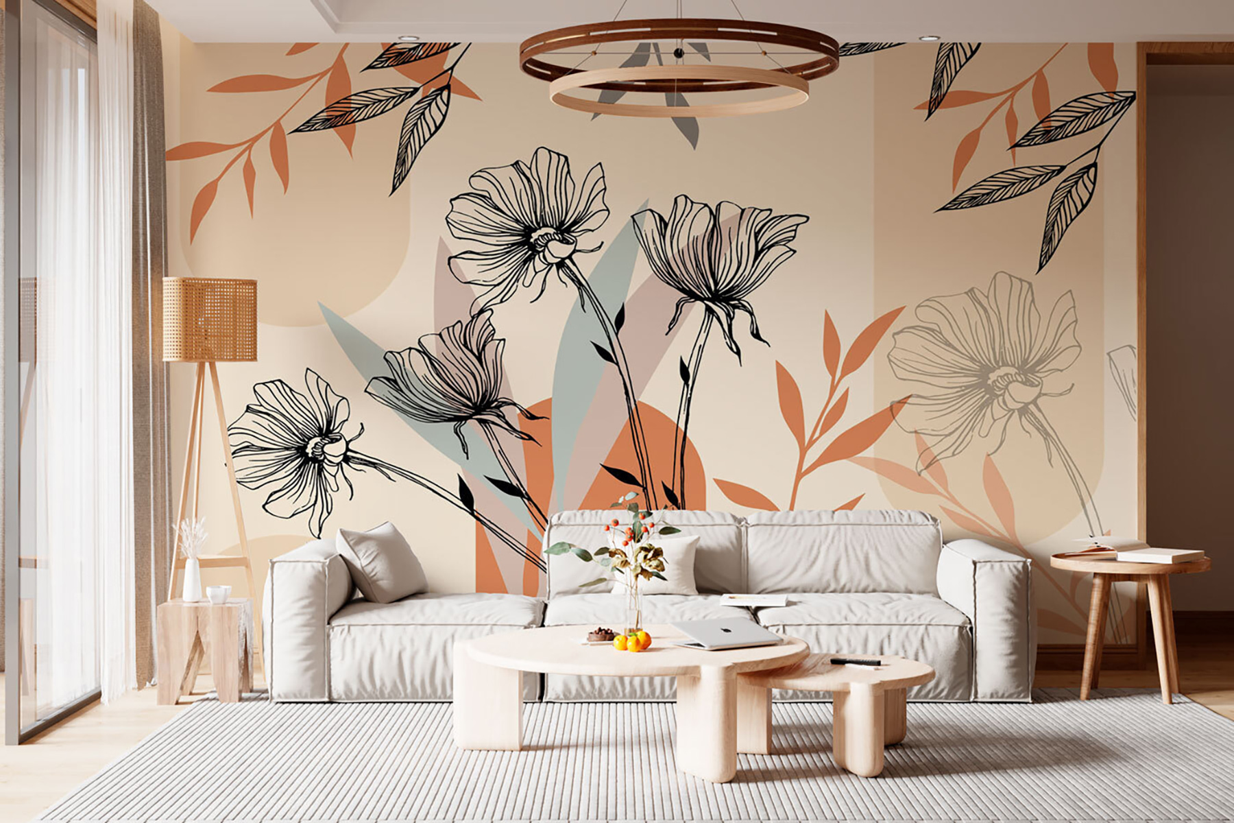 Wall Mural Photo Wallpaper Popular trellises in the boho style with ...