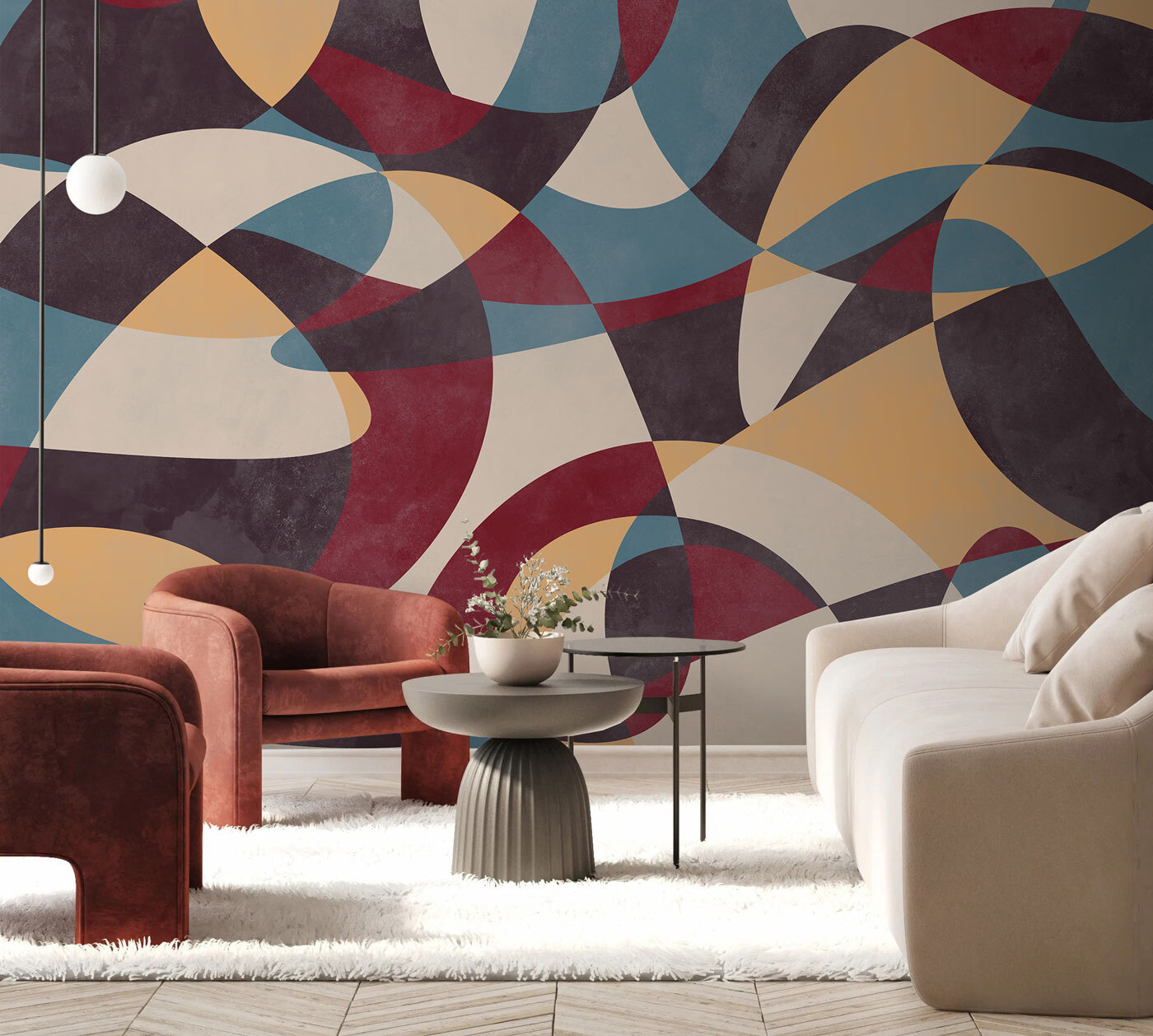 Wall Mural Photo Wallpaper Modern geometric abstraction grunge loft ...