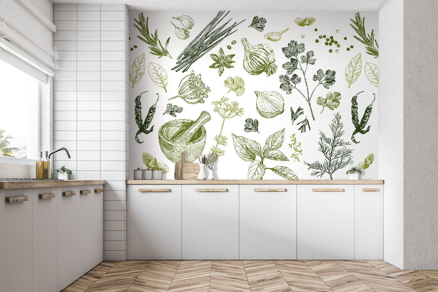 Wall Mural Photo Wallpaper Variety of herbs Nr. u97434 | Uwalls